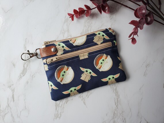 Grogu Inspired Double Zip Wallet/coin Purse With Optional Key - Etsy