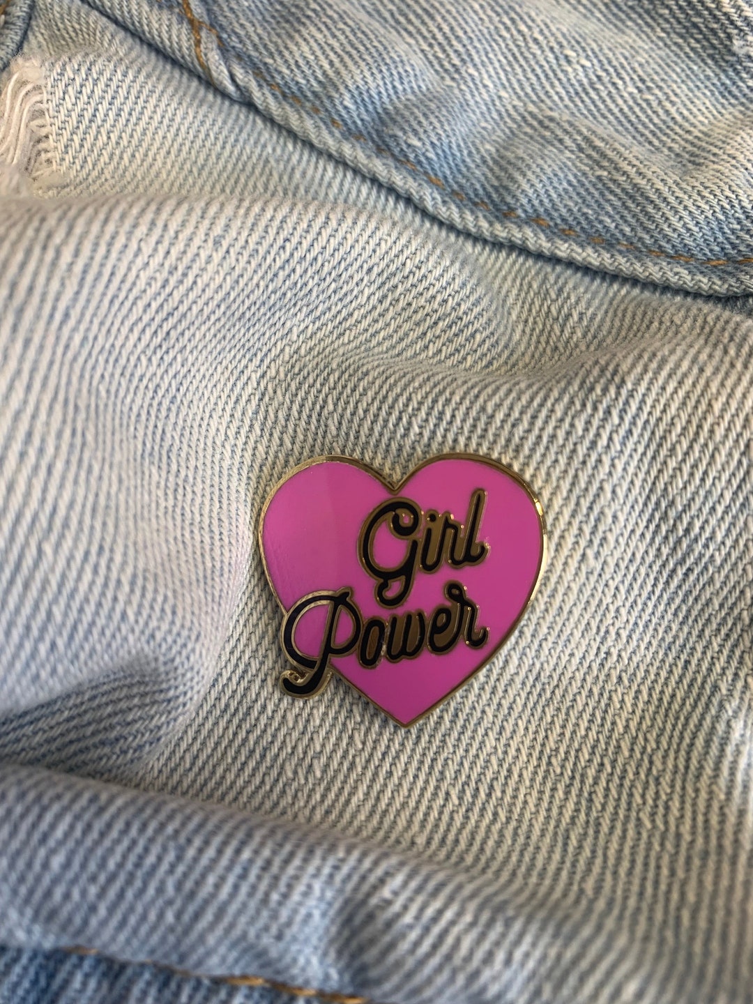 Girl Power Pin Enamel Pin Girl Boss Feminist Pin Heart - Etsy