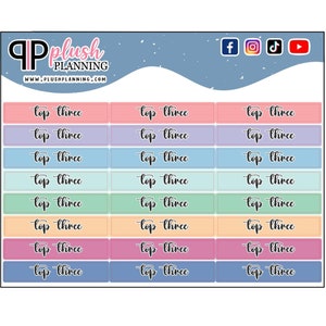 Top Three Header Tracker Planner Stickers, Functional Planner Stickers ...