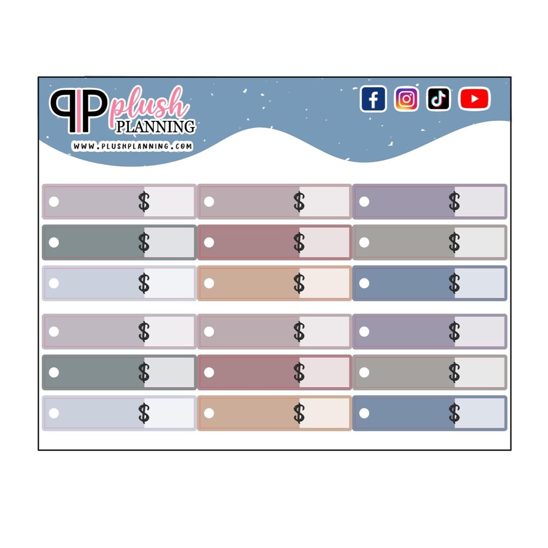 Bill & Budget Labels Tracker for 7x9 Planners, Writable Functional ...