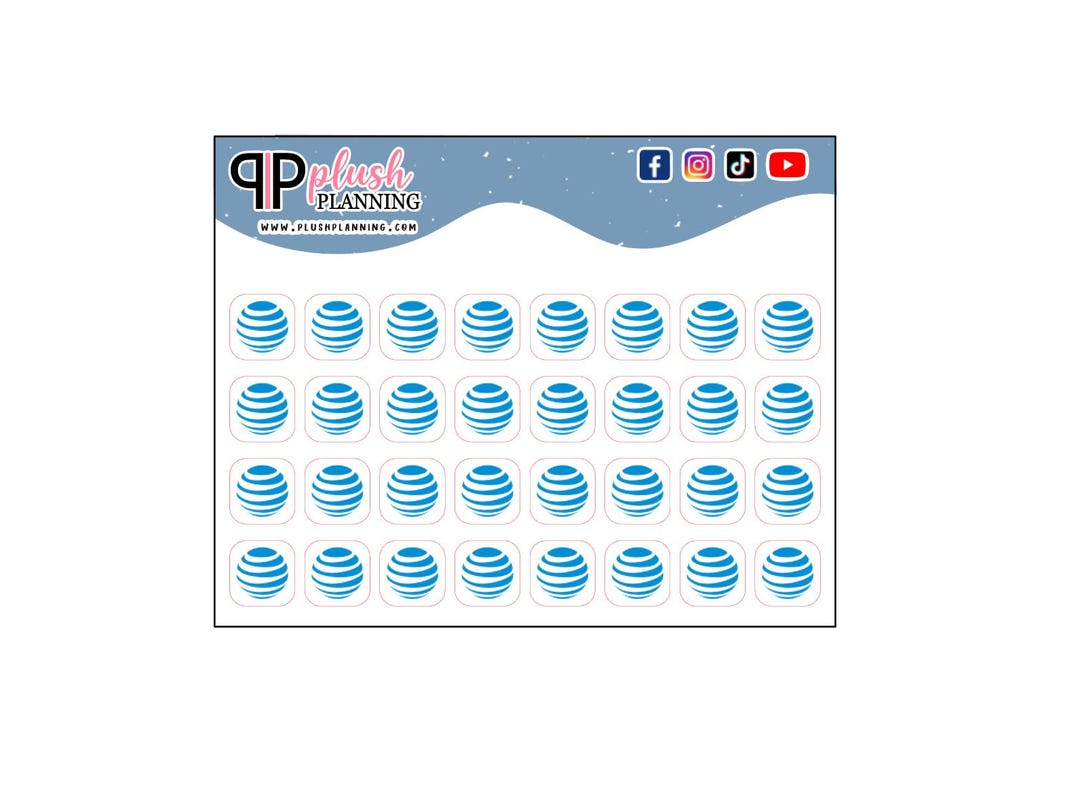 AT&T Icon Planner Stickers, Internet Bill, Phone Bill, Monthly Payments ...