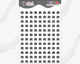 Birthday Cake Planner Stickers Fillable Tracker Erin Condren Life ...