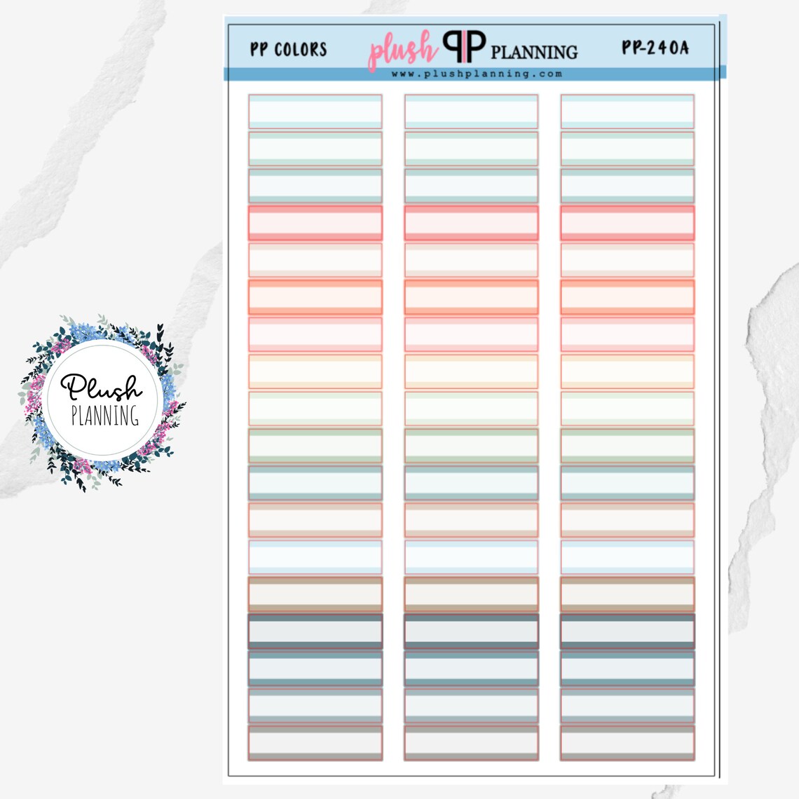 Two Tone Basic Labels Planner Stickers Mix Colors PP Colors | Etsy