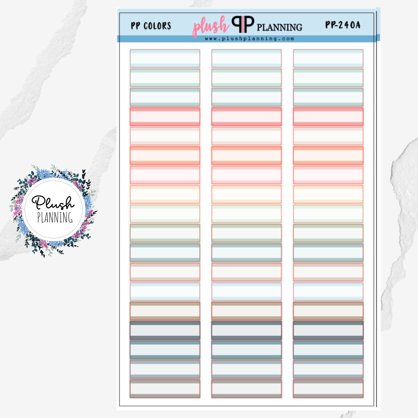 Two Tone Basic Labels Planner Stickers Mix Colors PP Colors | Etsy