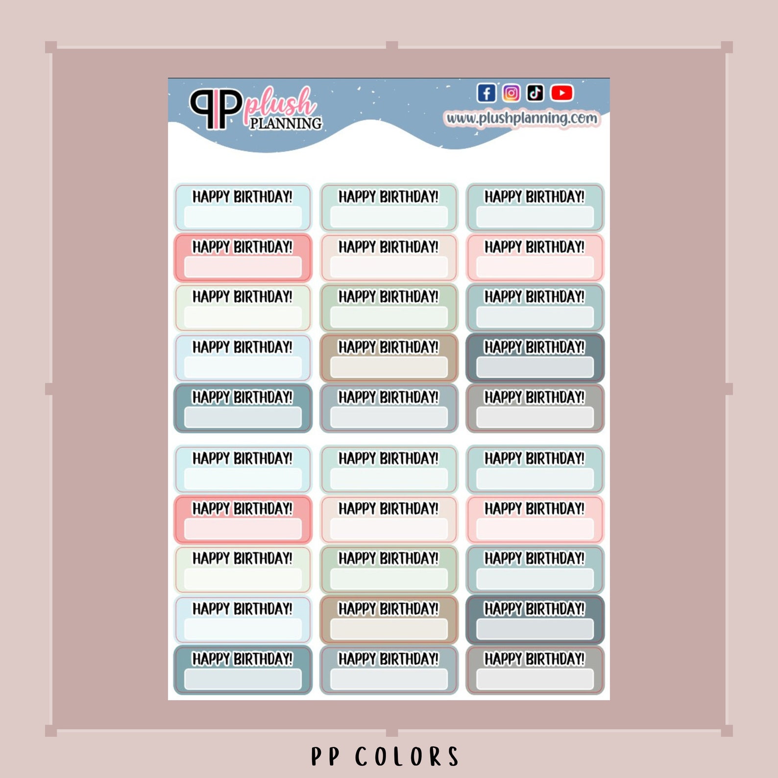 Happy Birthday! Label Box Tracker Planner Stickers - Etsy