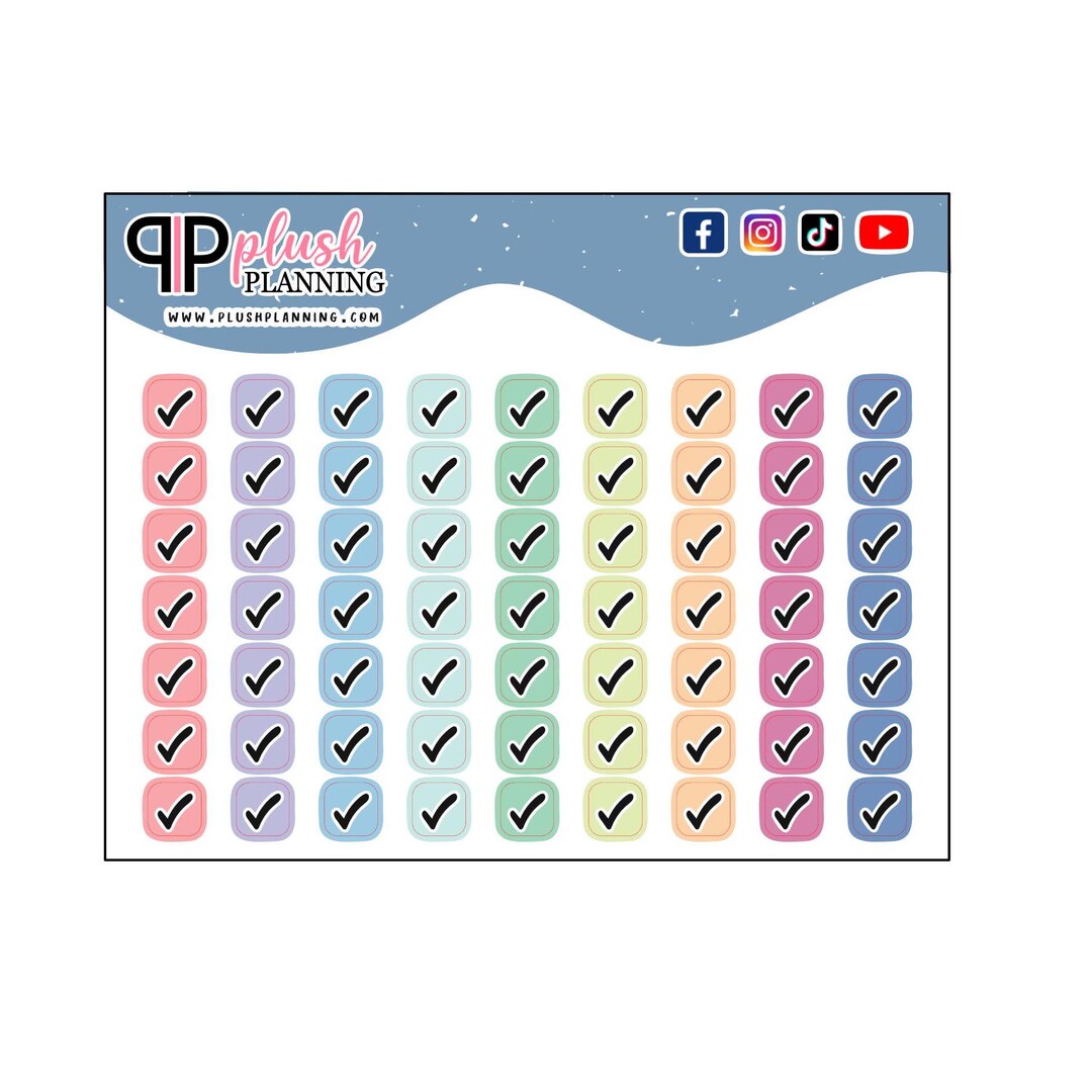 Checkmark Square Itty Bitty Tracker, Functional Planner Stickers ...