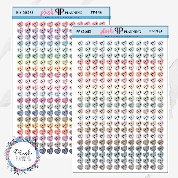 Mini Heart Stickers - Etsy