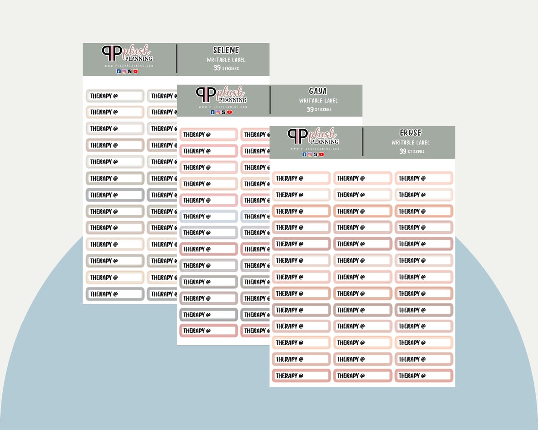 Therapy Appt Label Tracker Planner Stickers, Minimalist Collection ...