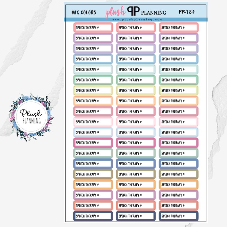 Speech Therapy Label Tracker Planner Stickers Mix Colors PP | Etsy
