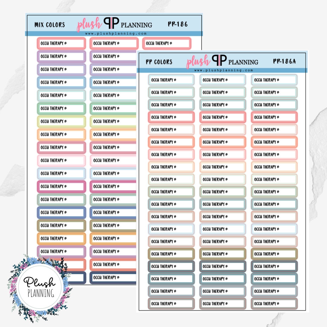 Occupational Therapy Label Tracker Planner Stickers, Mix Colors, PP ...