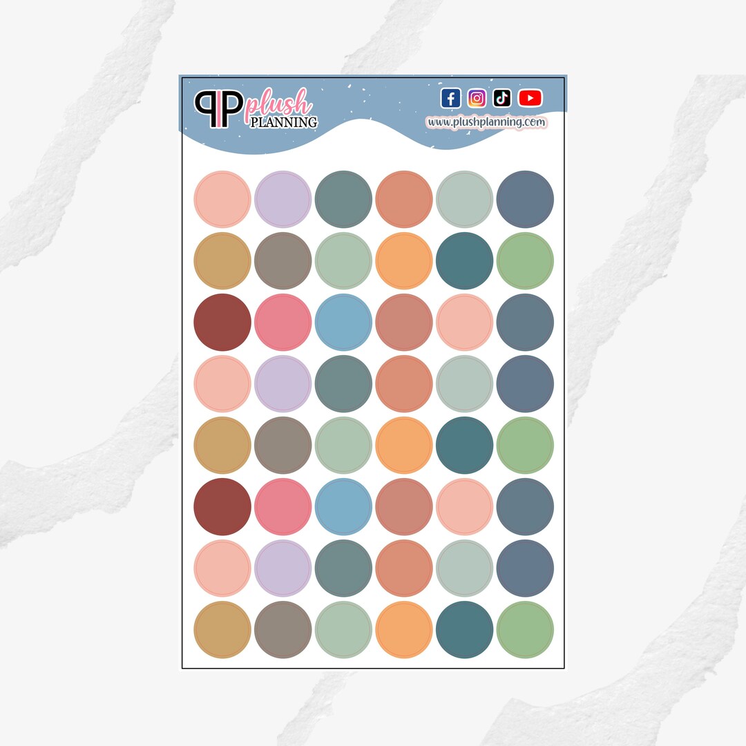 Writable 3/4 Inch Dots Tracker Labels Planner Stickers, Plush Planning ...