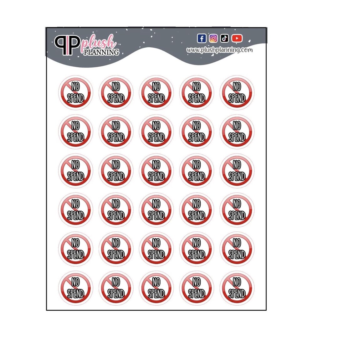 No Spend Circle Dot Planner Stickers, Budget Stickers, Budget Tracker ...