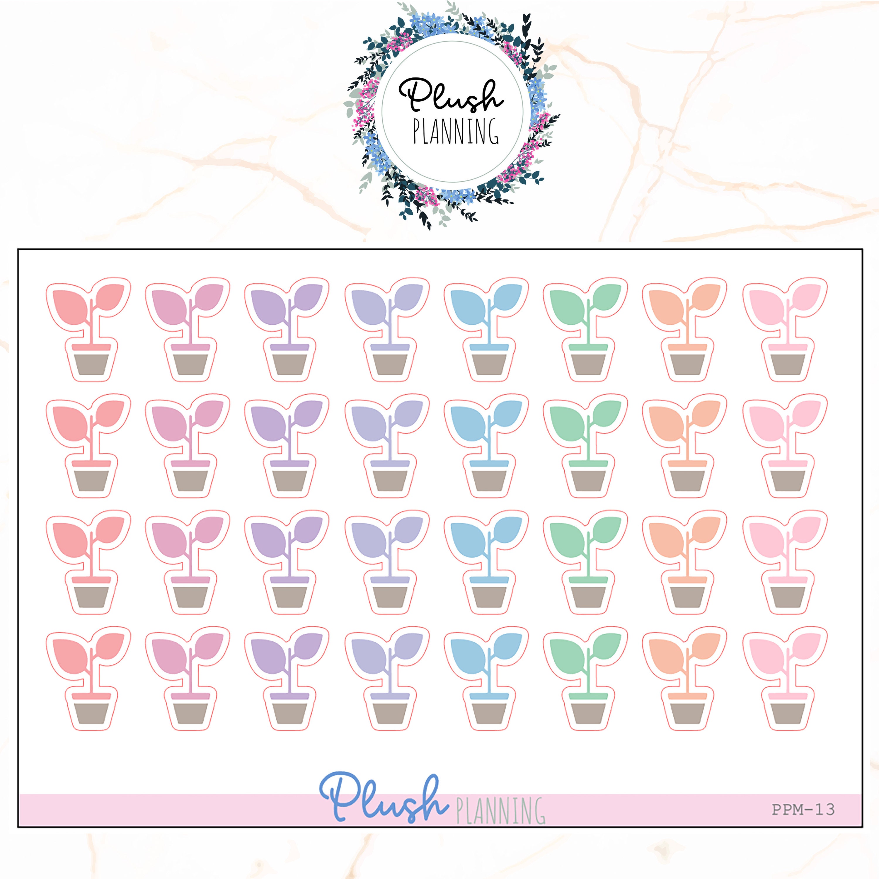 Paper & Party Supplies WATER THE PLANTS Checklist Planner Stickers ...