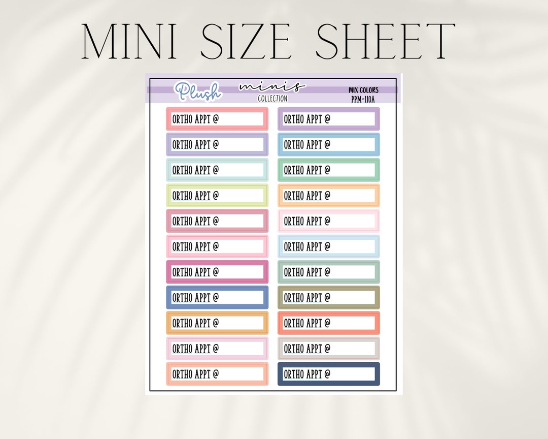 Orthodontist Appt Time Label Tracker Planner Stickers, Functional ...