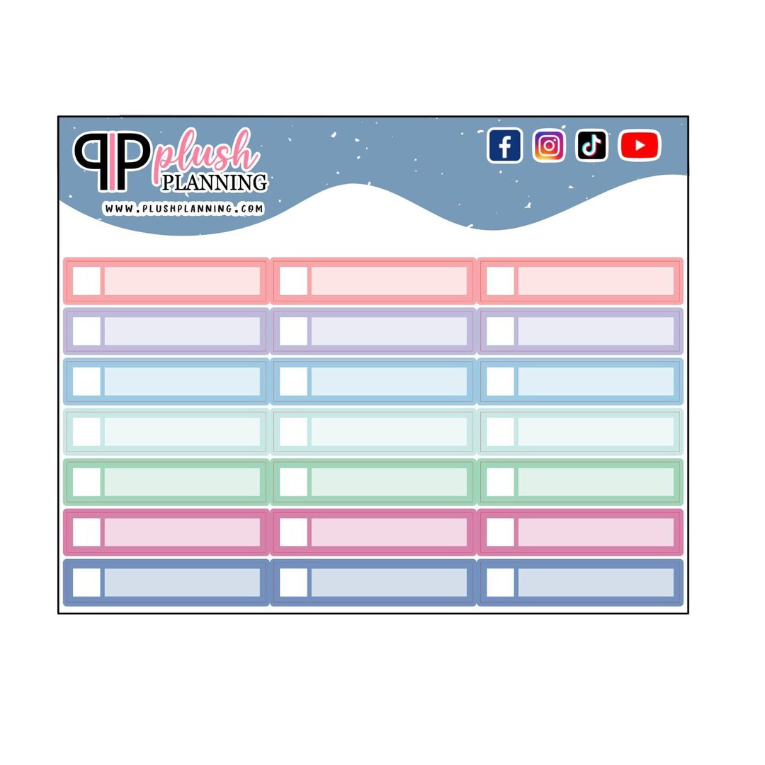 Basic Label Checklist Tracker Planner Stickers, Functional Planner ...