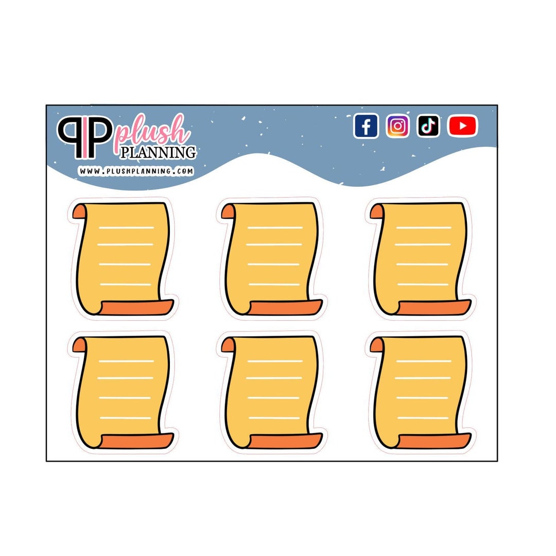 Writable Scroll Notes Clip Art Scrapbooking Stickers, Scrapbooking ...