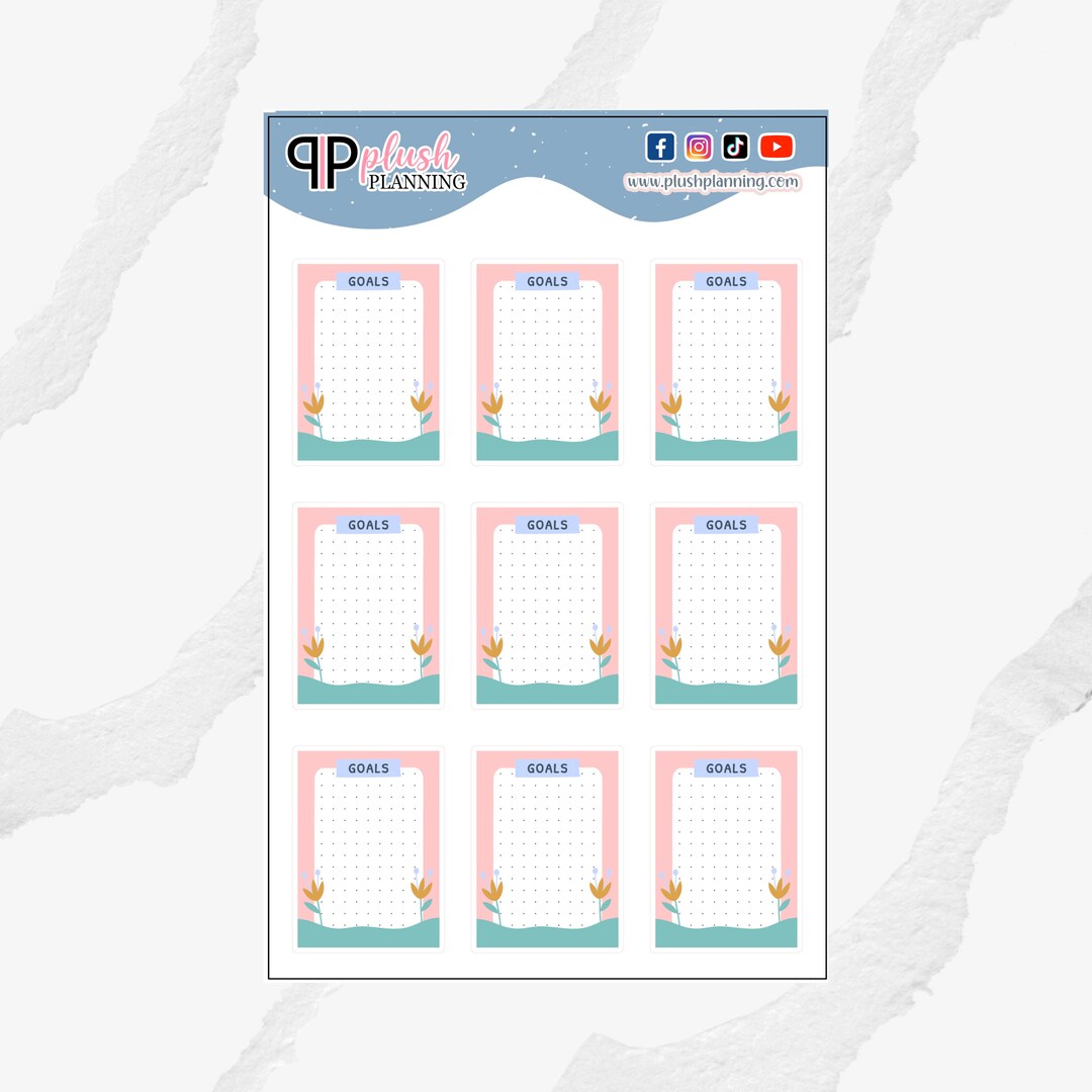 Goals Grid Box Clip Art Planner Stickers, Scrapbooking Stickers ...