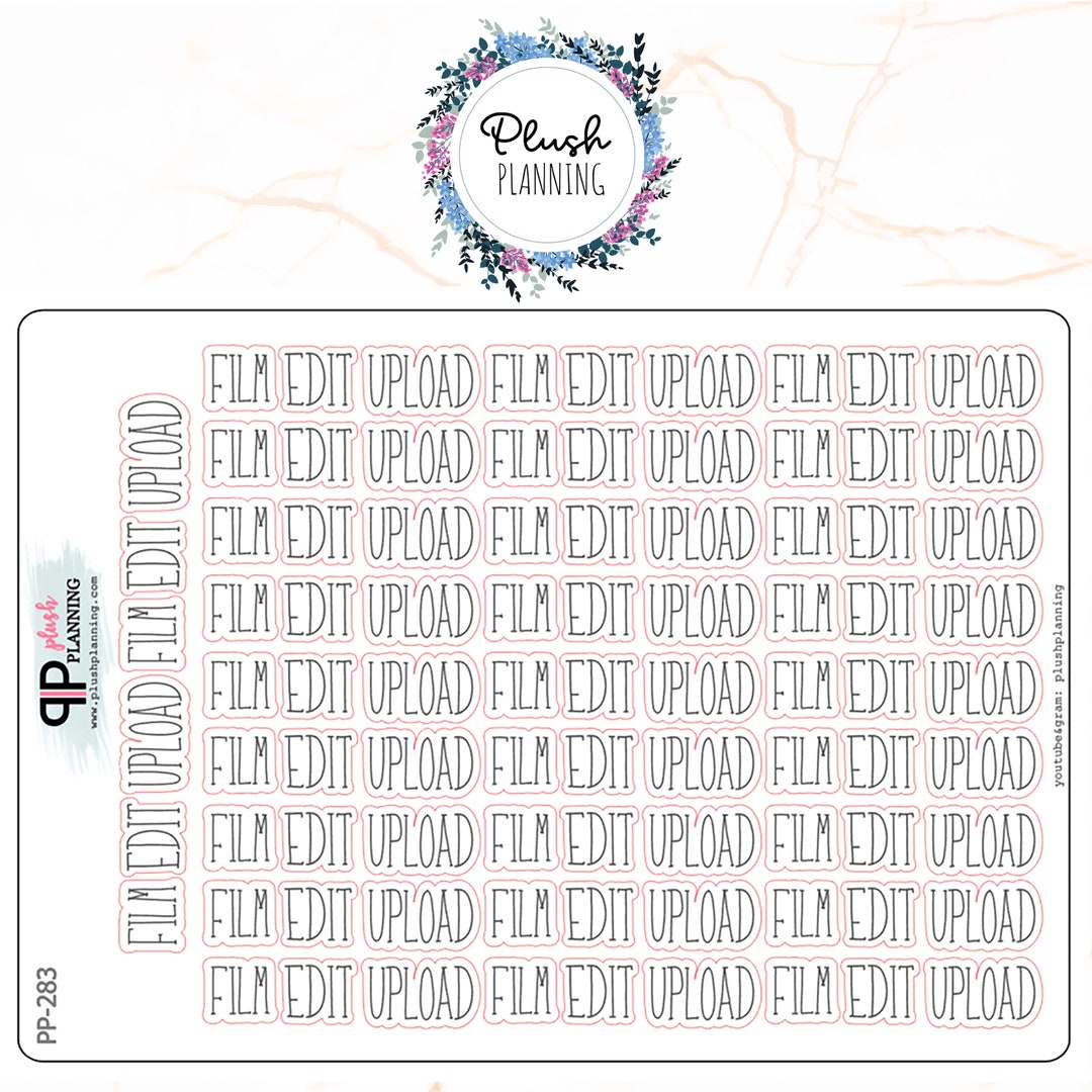 Film Edit Upload Scripts Planner Stickers Plush Planning - Etsy