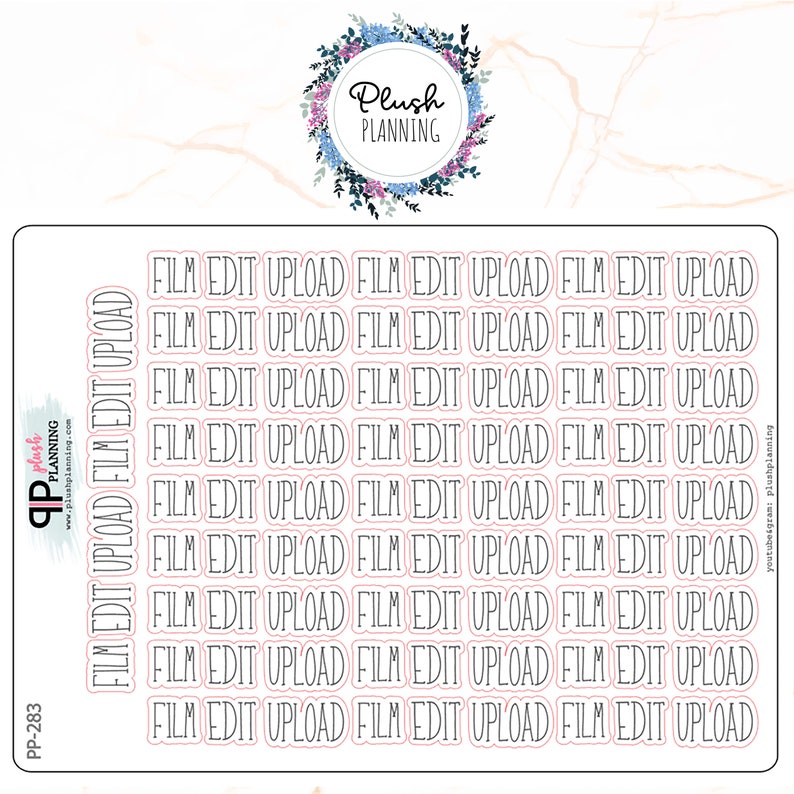 Film Edit Upload Scripts Planner Stickers Plush Planning - Etsy