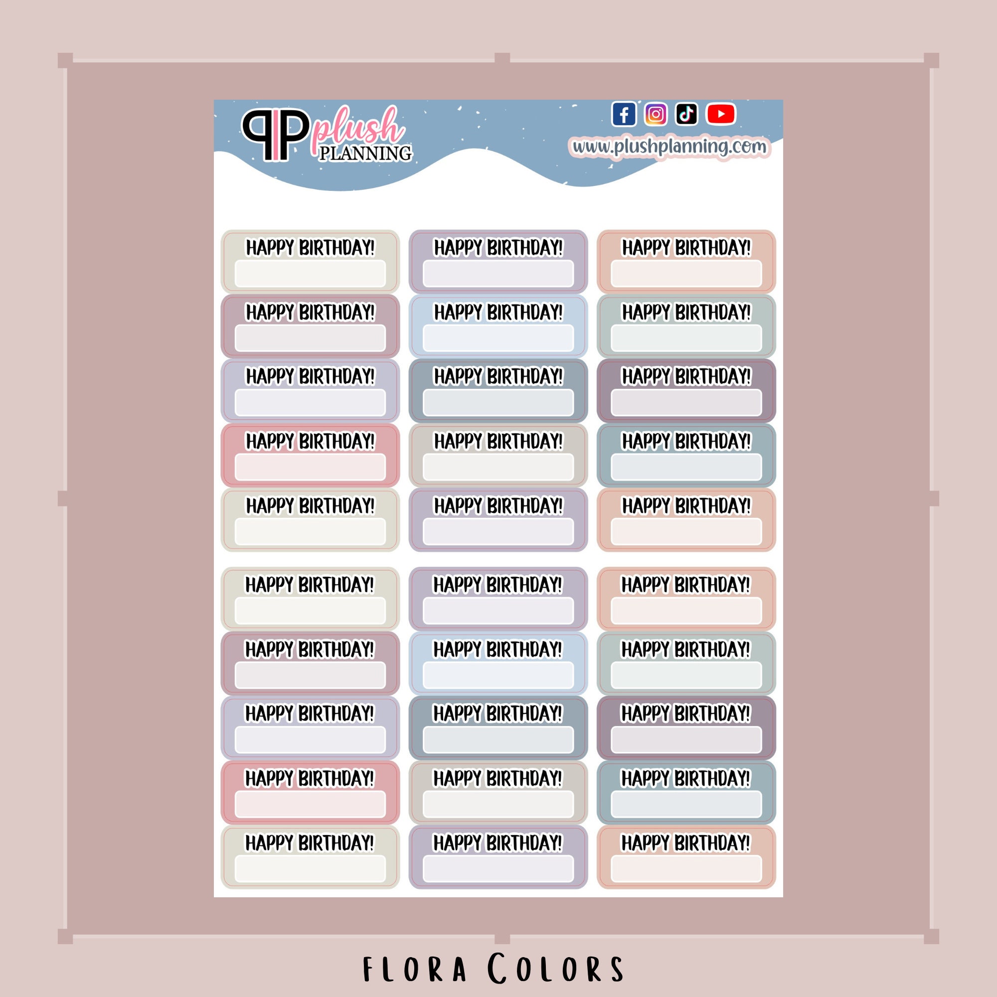 Happy Birthday! Label Box Tracker Planner Stickers - Etsy