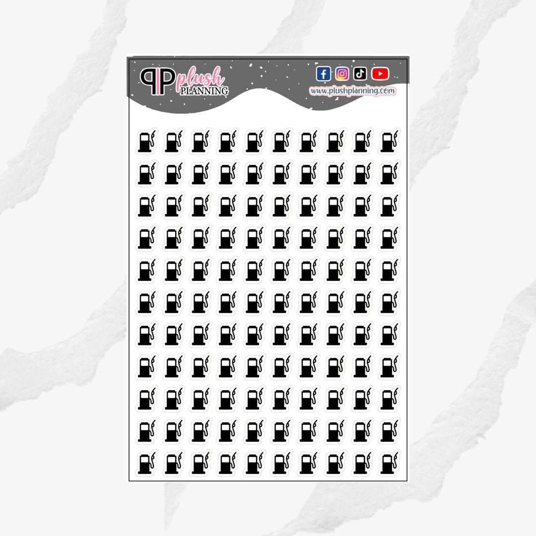 Gas Bill Icon Planner Stickers, Gas Pump Bill Icons, Gas Tracker ...
