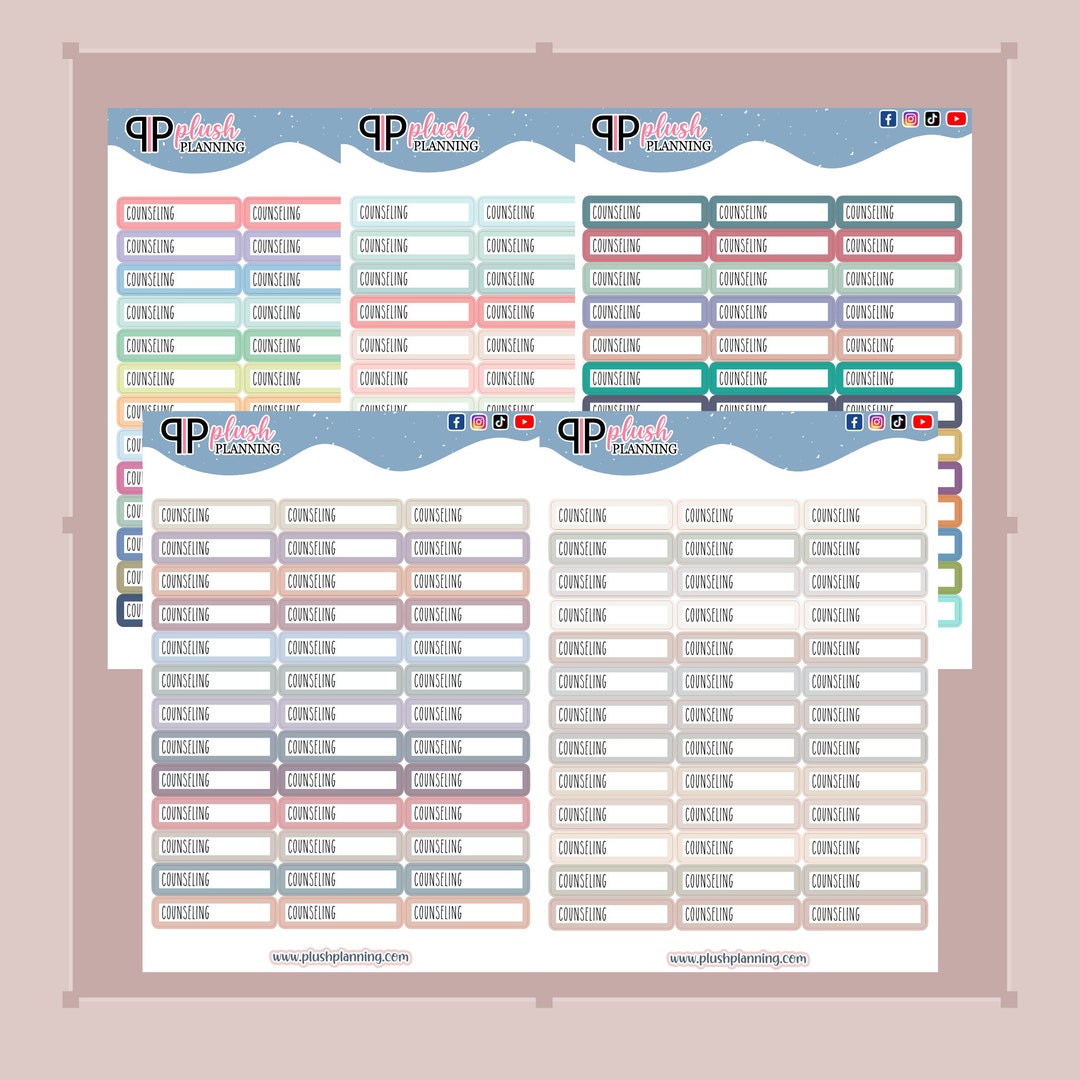 Counseling Label Planner Stickers - Etsy