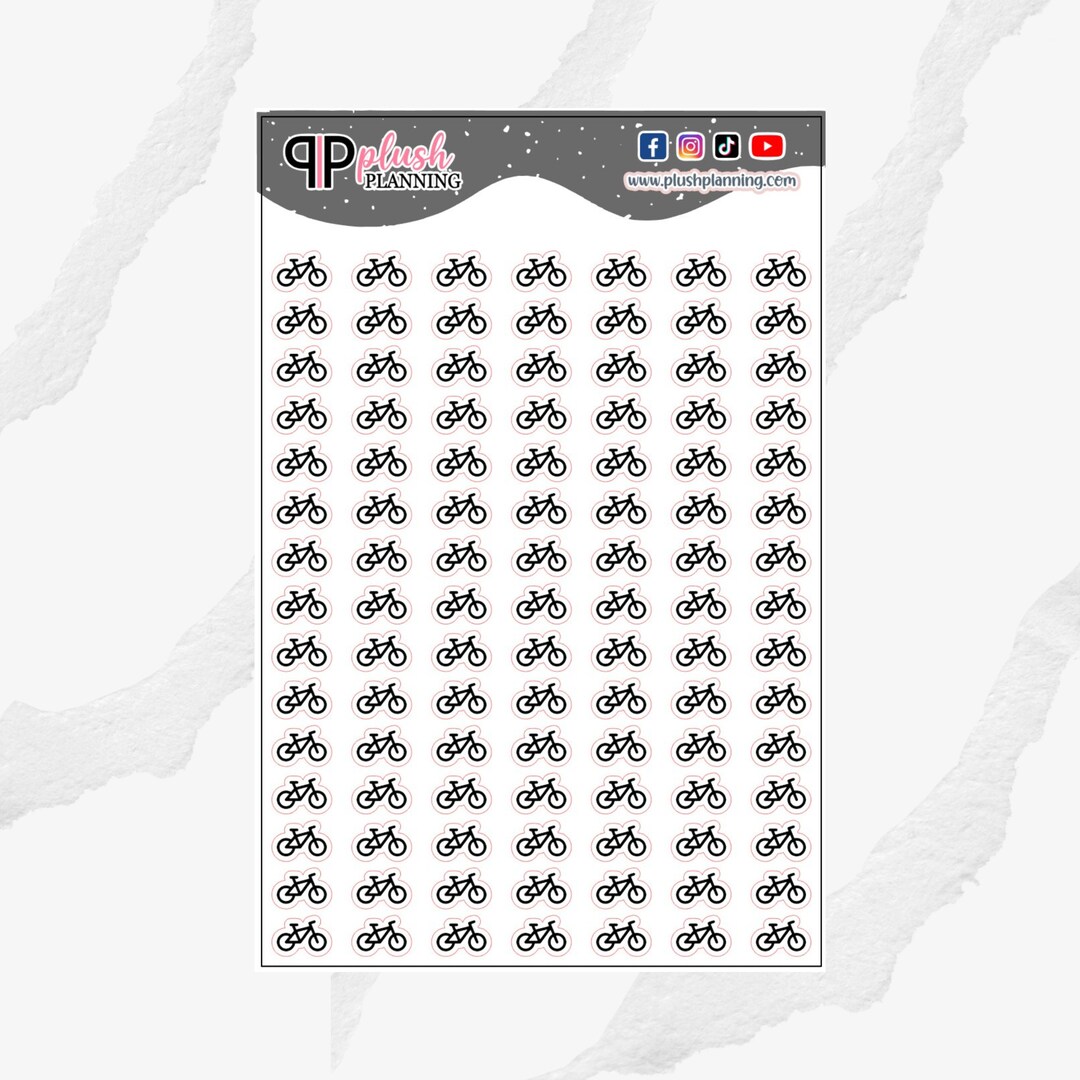 Bicycle Icon Planner Stickers, Cycling Tracker, Bicycle Tracker ...
