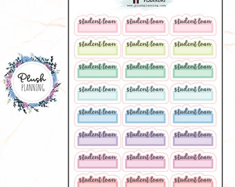 20 Cute Student Loan Quarter Box Planner Stickers - Etsy
