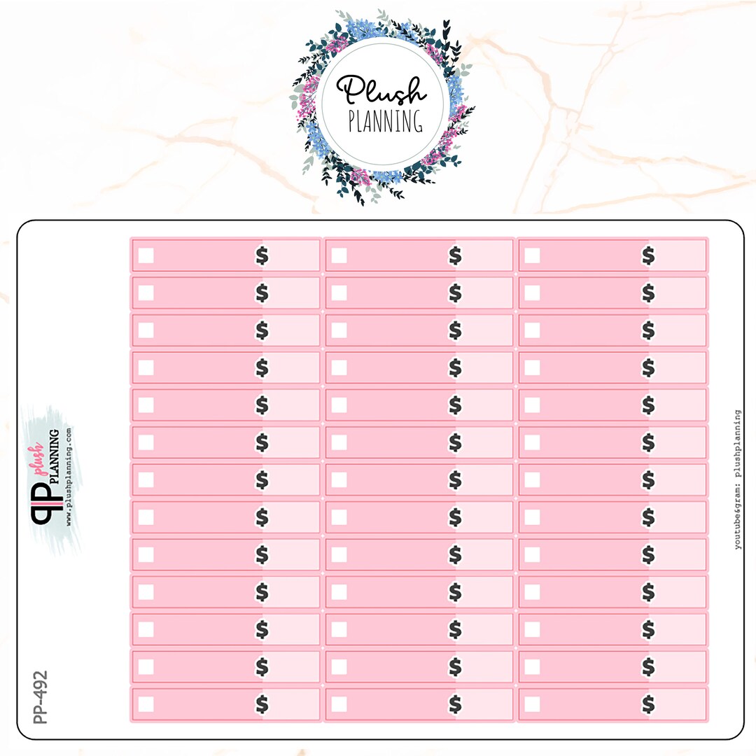 PINK - EXPENSE TRACKER With Dollar Sign Planner Stickers - Etsy