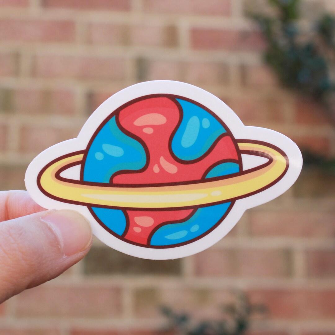 Planet Die Cut Weatherproof Sticker Tumbler Stickers Laptop Sticker ...