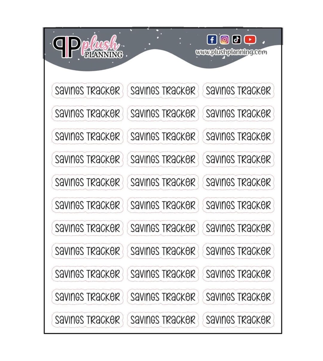 Savings Tracker Script Stickers, Functional Script Stickers, Budget ...