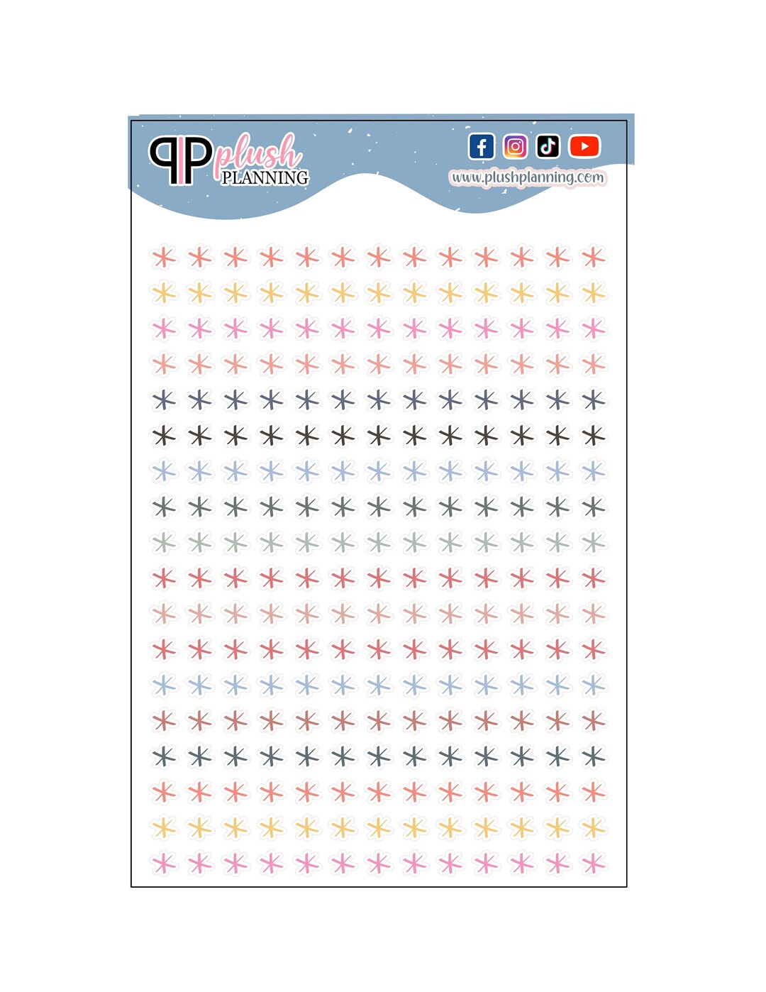 Asterisk Icon Planner Stickers, Laurel Denise Inspired Colors - Etsy