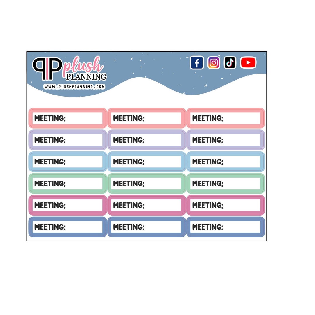 Meeting Label Tracker Planner Stickers, Functional Planner Stickers ...