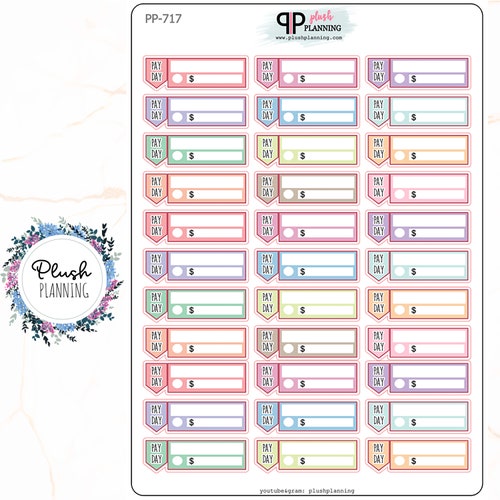 Payday Script Label Planner Stickers - Etsy