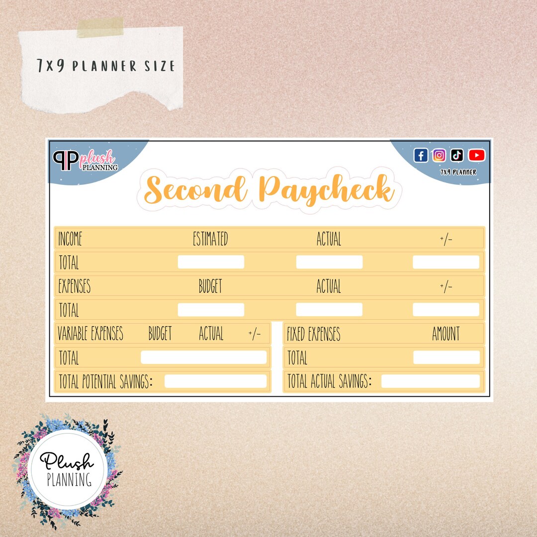 7x9 Paycheck 2, Monthly Budget Stickers, Rae Dunn Inspired Font - Etsy