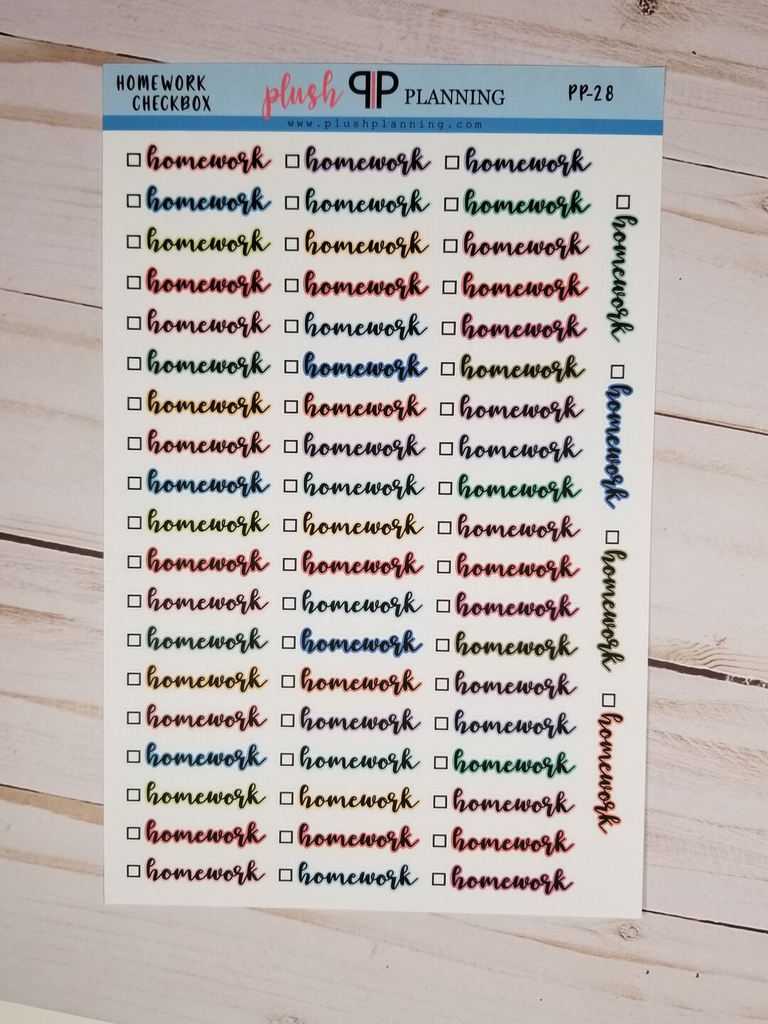 Homework Checkbox Script Planner Stickers, Functional Script Stickers ...