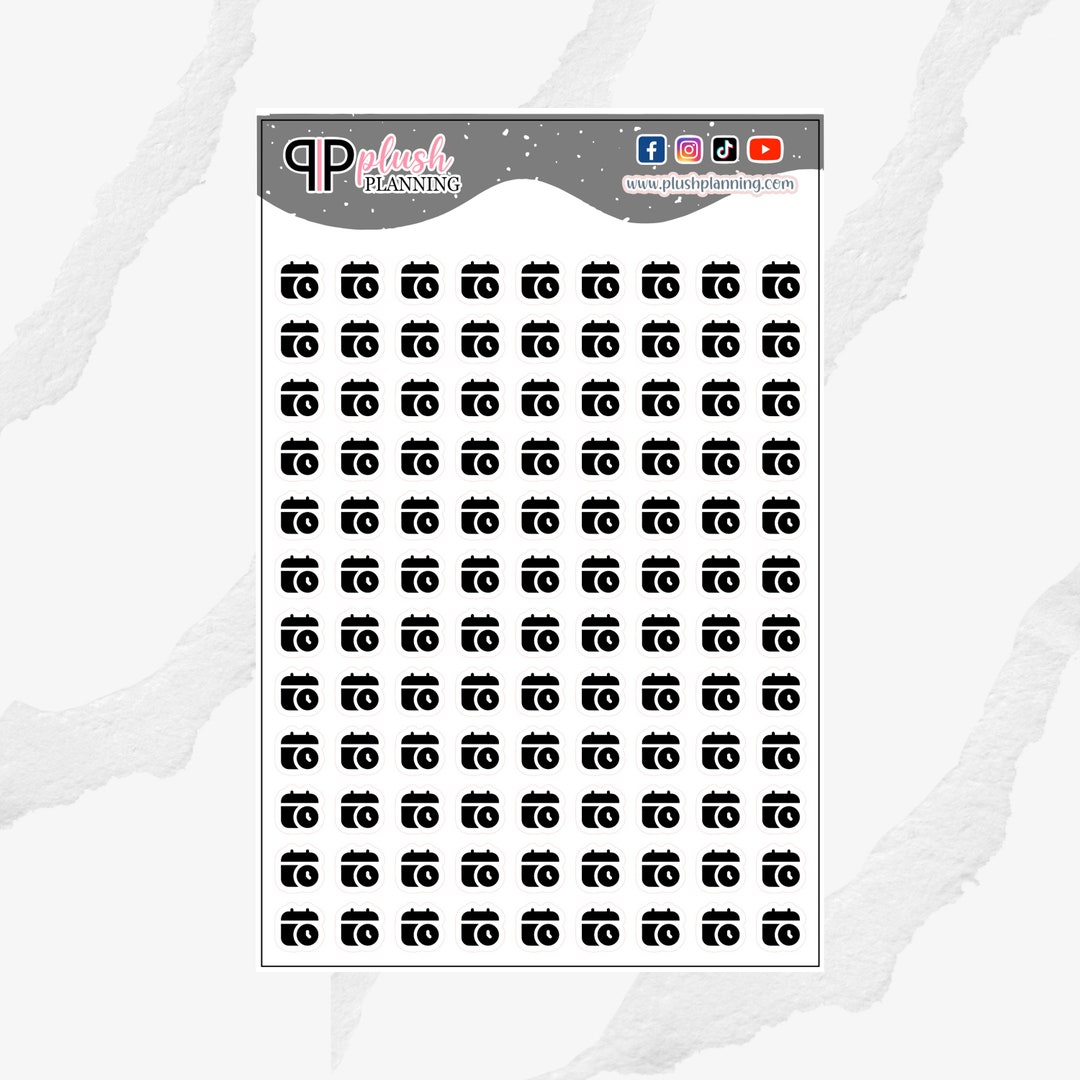Calendar Reminder Icons Planner Stickers, Reminder Sticker, Reminder ...