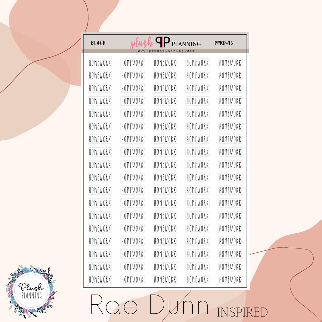 Homework Scripts Planner Stickers, Rae Dunn Inspired - Etsy