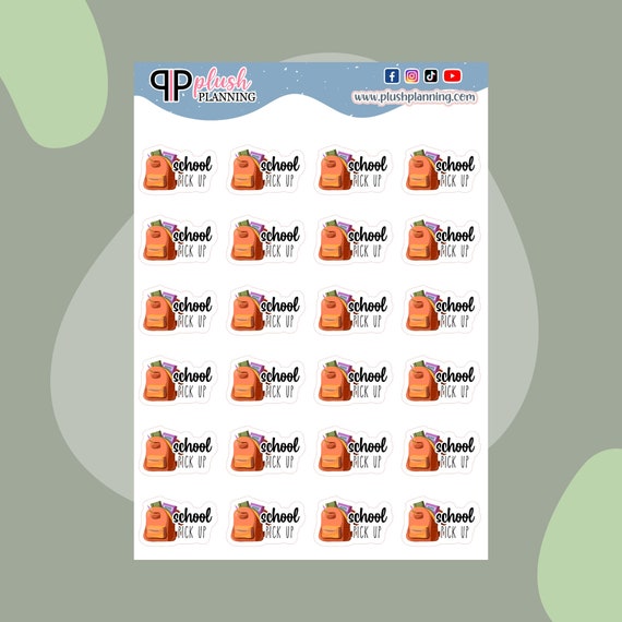 School Pick up Event Planner Stickers Functional Deco - Etsy