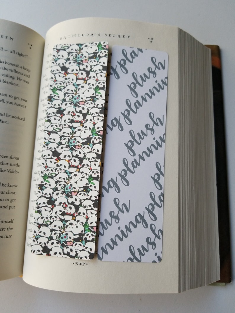 Cute Pandas Pattern Bookmark Rounded Corners - Etsy