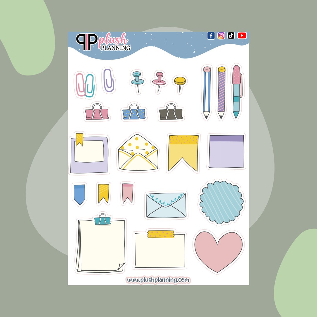 Kawaii Office Supplies Cute Deco Set Doodle, Scrapbooking Stickers ...