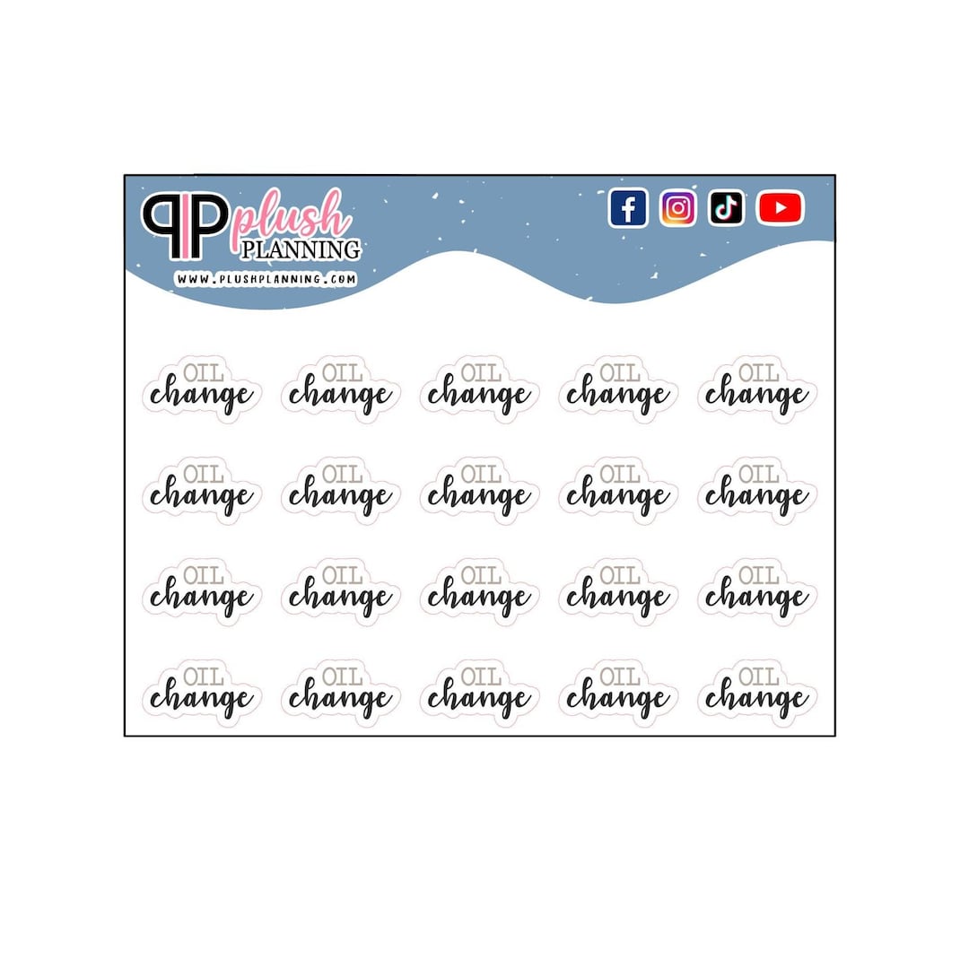Oil Change Script Planner Stickers, Car Tracker Reminders - Etsy