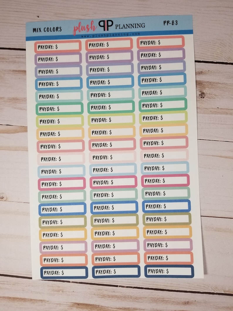 Payday Script Label Planner Stickers - Etsy