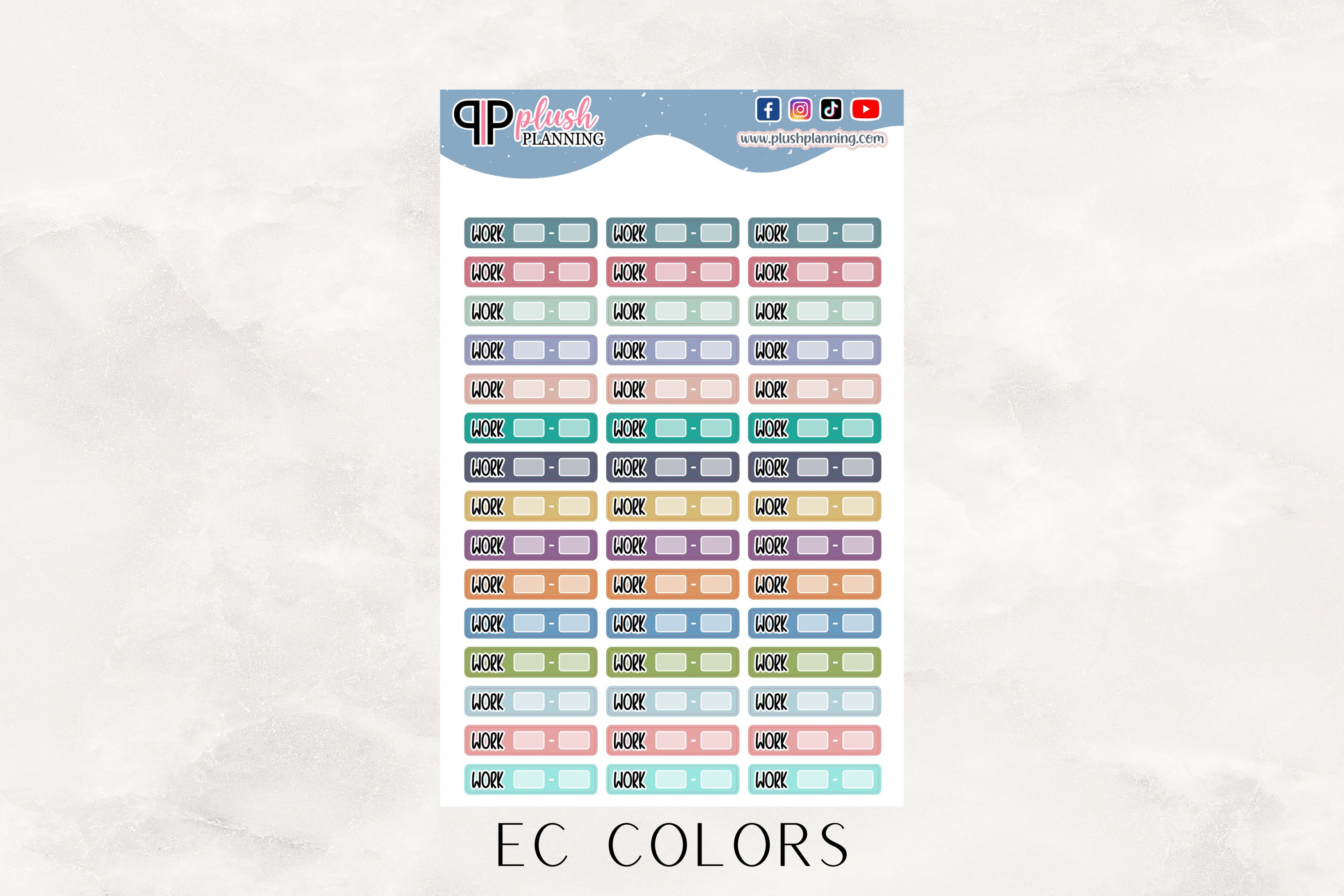 Work Shift Time to Time Tracker Planner Stickers Removable - Etsy