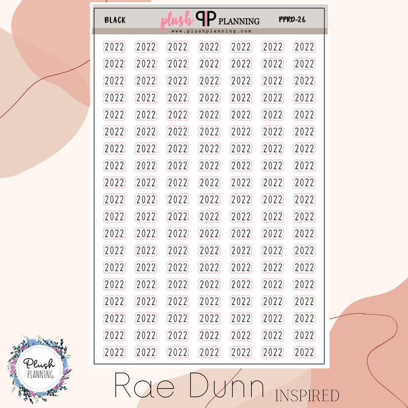 2022 Year Script Planner Stickers Rae Dunn Inspired | Etsy