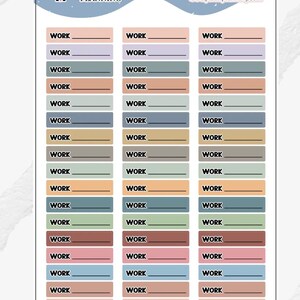 Work Script With Line Label Planner Stickers, Functional Stickers, Work ...