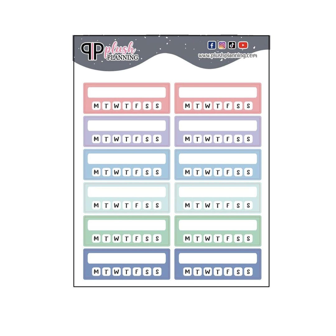 Individual Habit Tracker Box Planner Stickers, Writable Functional ...