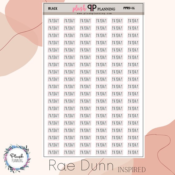 PAYDAY SCRIPT Planner Stickers Rae Dunn Inspired Farmhouse | Etsy