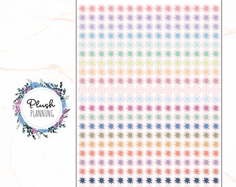 Asterisk Round Colorful Icons Planner Stickers Emily Ley Simplified DD ...
