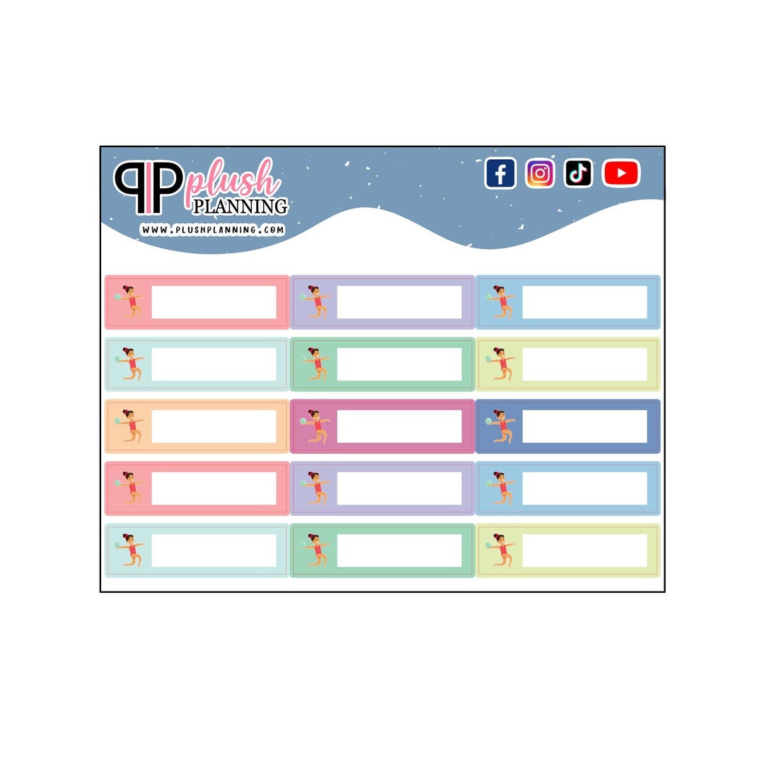 Gymnastics Label Planner Stickers, Functional Planner Stickers ...